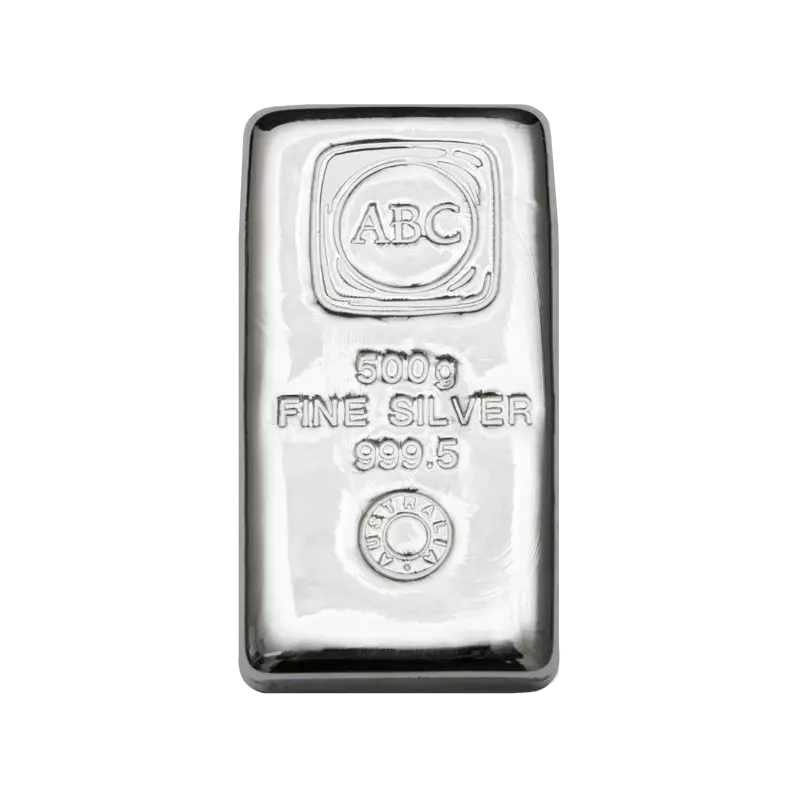 500g ABC Bullion Cast Bar Silver