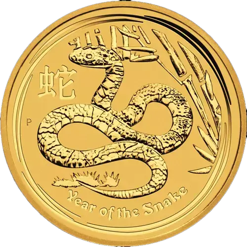 Perth Mint Gold Lunar Snake 1/10 oz 2013 BU