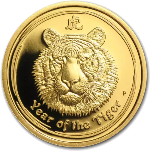 Perth Mint Gold Lunar Tiger 1/4 oz 2010 Proof Finish