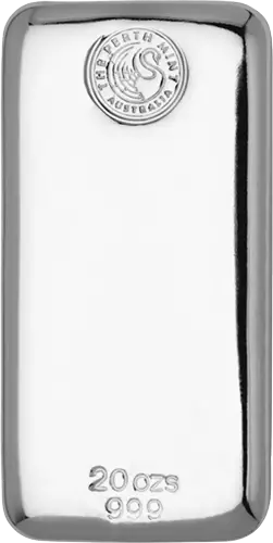 Perth Mint Cast Bar Silver 20 oz | Billion Store