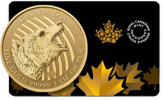 Buy Canadian Roaring Grizzly Bear Gold 1 oz