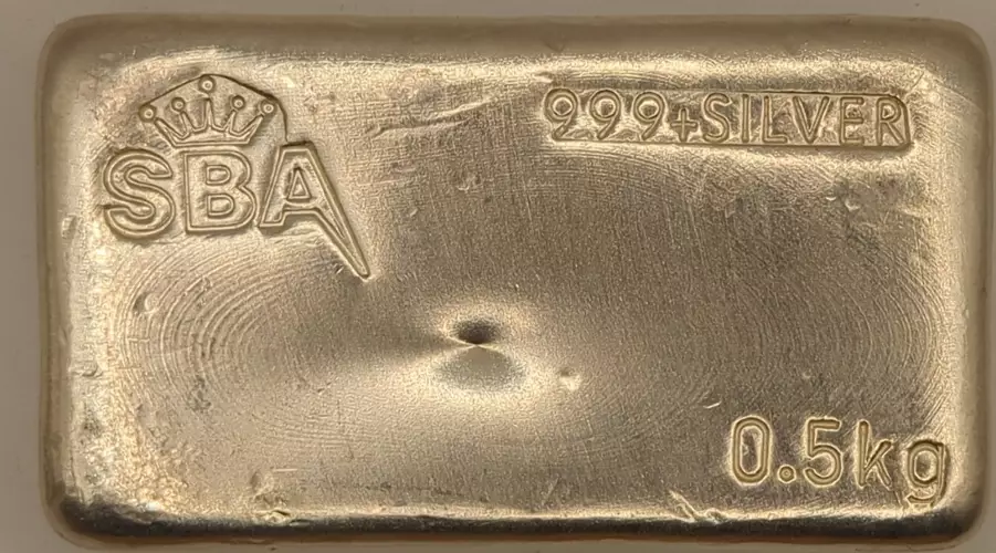 500g SBA Cast Bar Silver