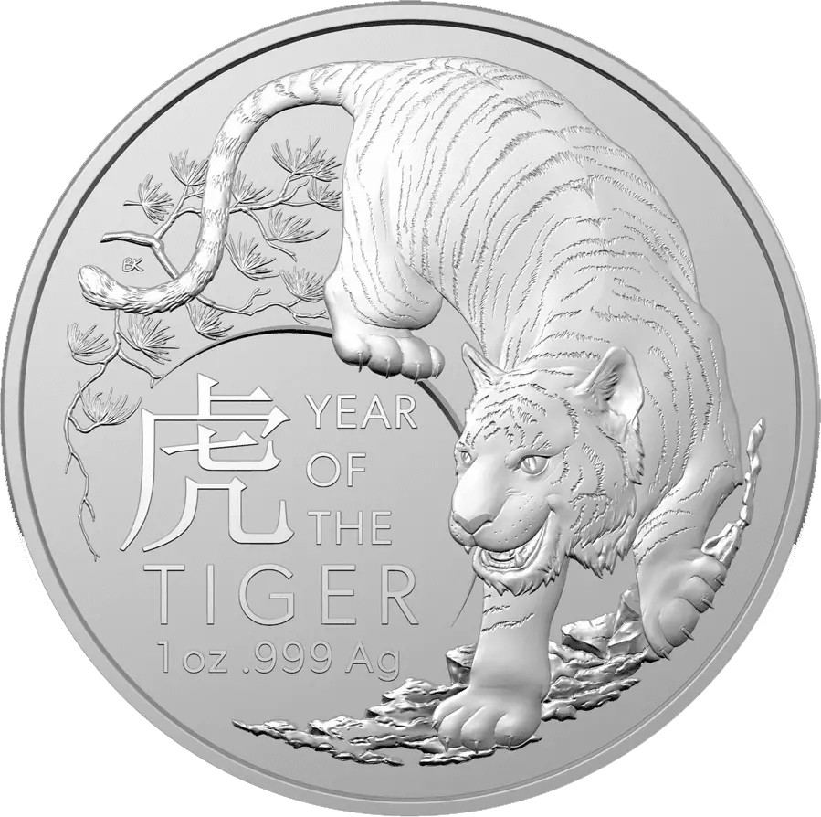 Australian RAM Lunar Tiger 1 oz Silver 2022