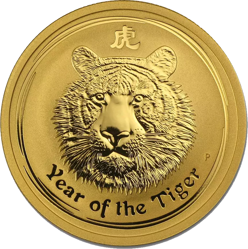 Perth Mint Gold Lunar Tiger 1/2 oz 2010 BU
