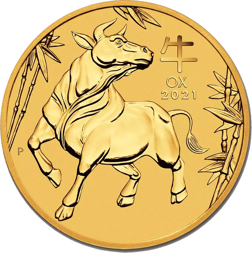 Perth Mint Gold Lunar Ox 1/4 oz 2021 BU