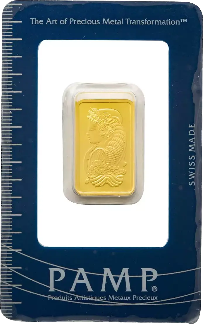 PAMP Suisse Fortuna gold 1 tola bar (0.375 oz) minted gold bar