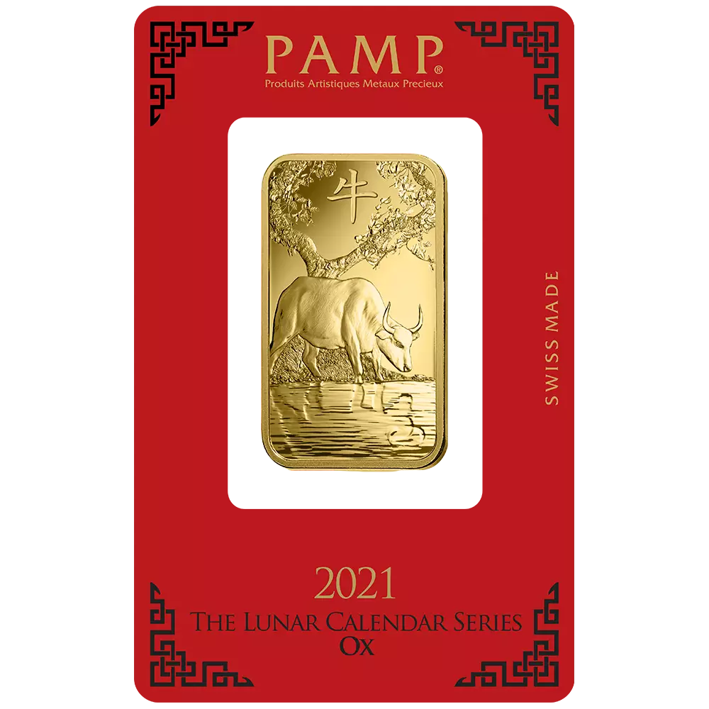 Buy PAMP Lunar Ox Gold Minted 1 oz Bar - Bullion Store