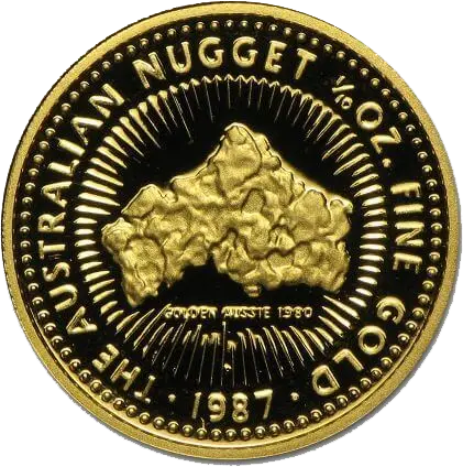 Perth Mint Gold 1987 Nugget 1/10 oz Proof Finish (Golden Aussie )