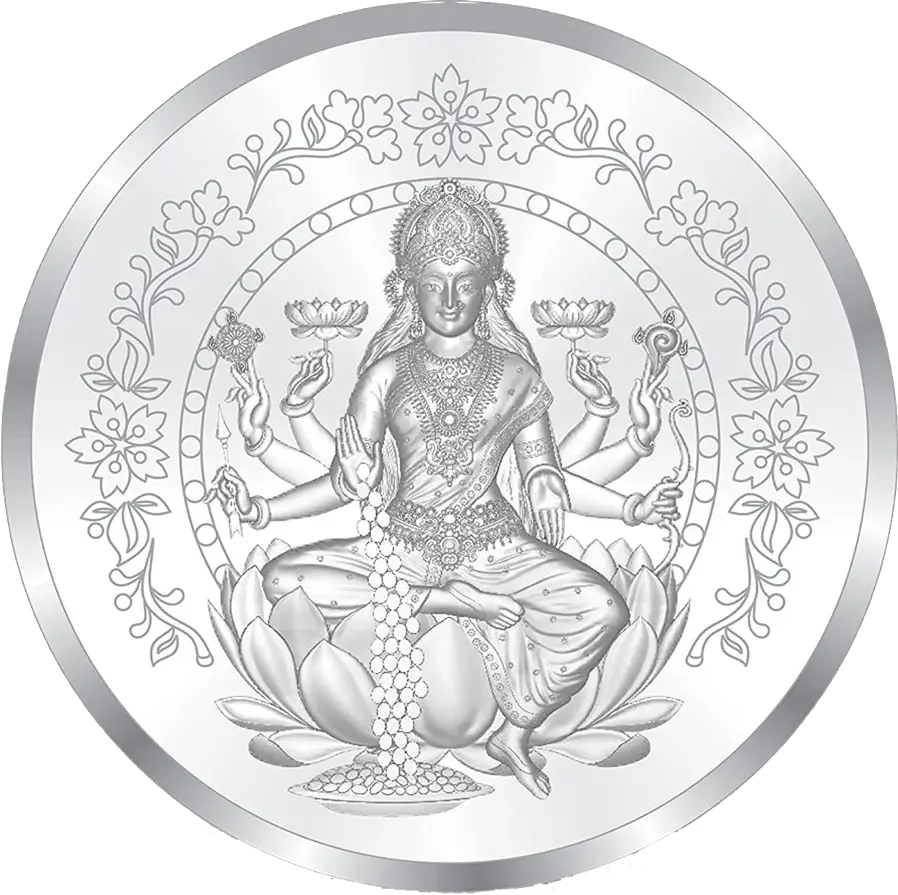 50 Gram Diwali Coloured Lakshmi 999 Silver Coin