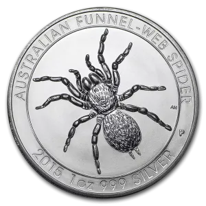 Australia 1 oz Silver coin Funnel Web Spider 2015