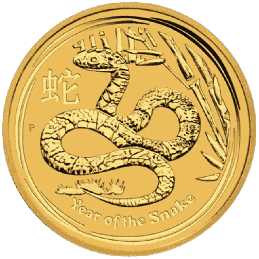 Perth Mint lunar Snake 1/20 oz Gold Coin 2013 Series - 2