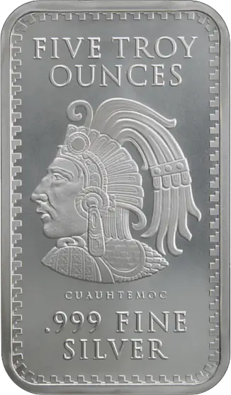 5 oz Aztec Minted Silver Bar