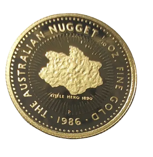 Perth Mint Gold 1986 Kangaroo Nugget 1/10 oz Little Hero