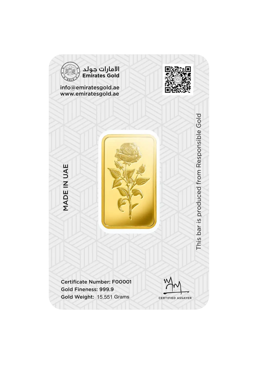 Emirates Gold Rosa Minted Bar 1/2oz