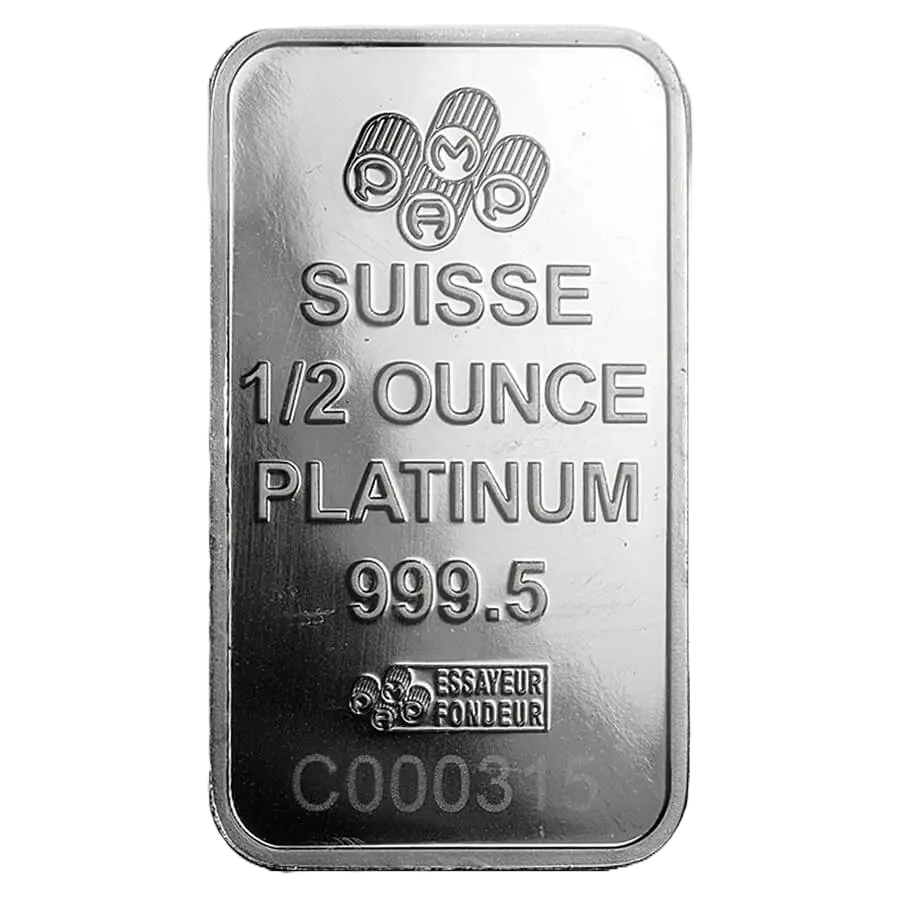 1/2 oz PAMP Platinum Bullion Minted Bar (Loose)