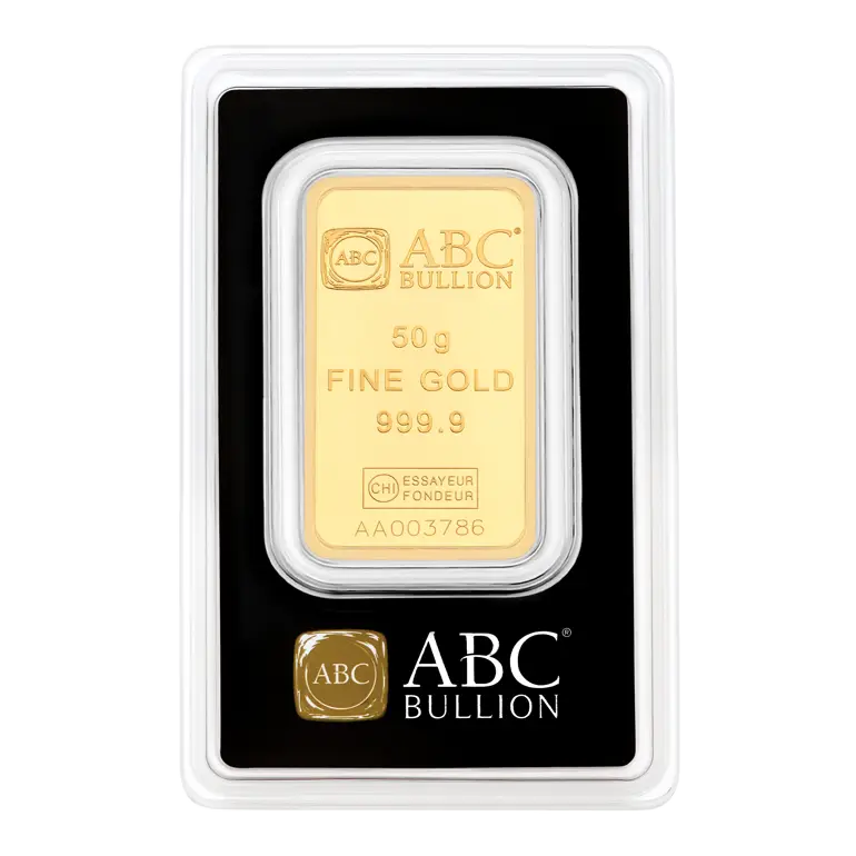 50g ABC Bullion minted Bar Gold